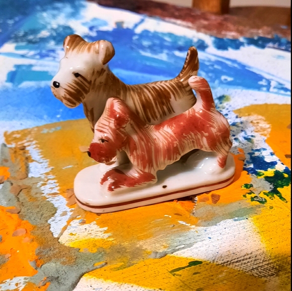 Vintage | Accents | 94s Ceramic Dog Figurines From Occupied Japan ...